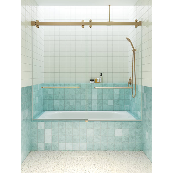 Glass Warehouse Polaris 60 in. x 60 in. Fully Frameless Sliding Bypass Bathtub Door & Reviews ...